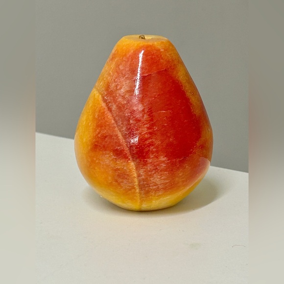 Art | Mid Century Vintage Sculpted Alabaster Onyx Marble Pear Figurine ...